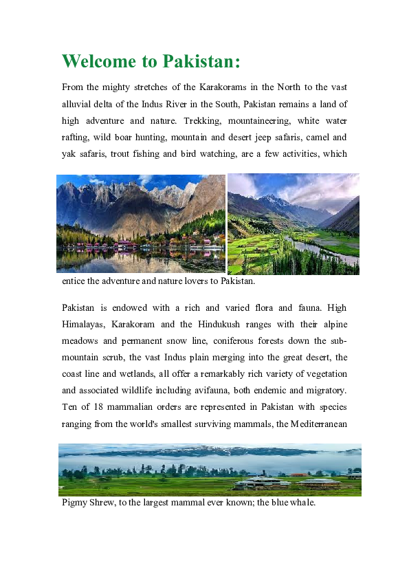 (DOC) Welcome to Pakistan
