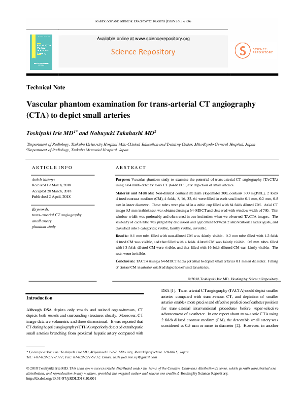 (PDF) Stroke CT Angiography (CTA)