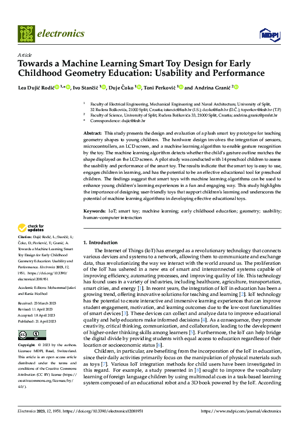 (PDF) Towards a Machine Learning Smart Toy Design for Early Childhood ...