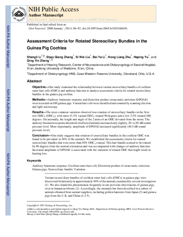(PDF) Assessment Criteria for Rotated Stereociliary Bundles in the ...