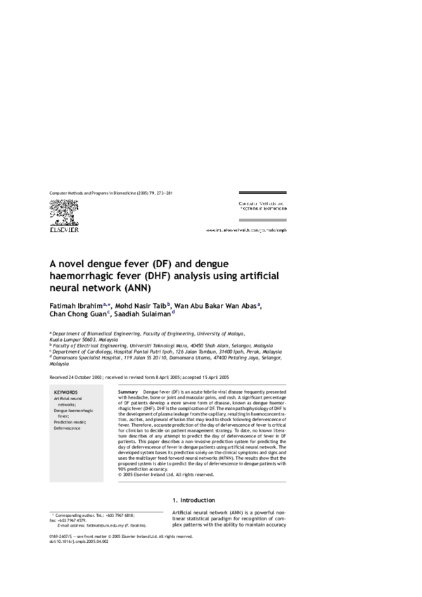 (PDF) Abas, Dengue fever (DF) and dengue haemorrhagic fever (DHF) symptoms analysis from an ...