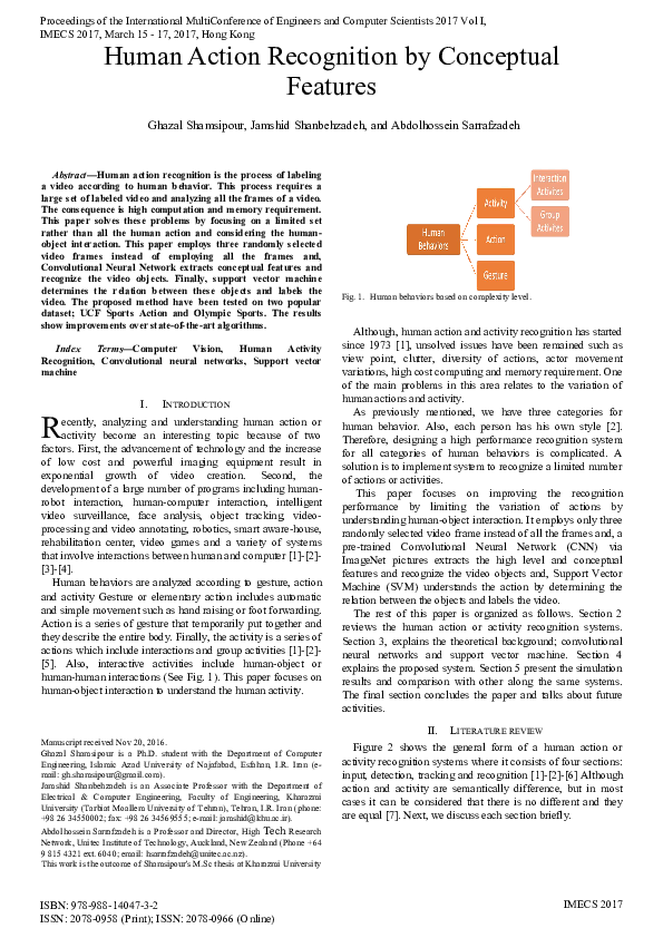 (PDF) Human action recognition by conceptual features