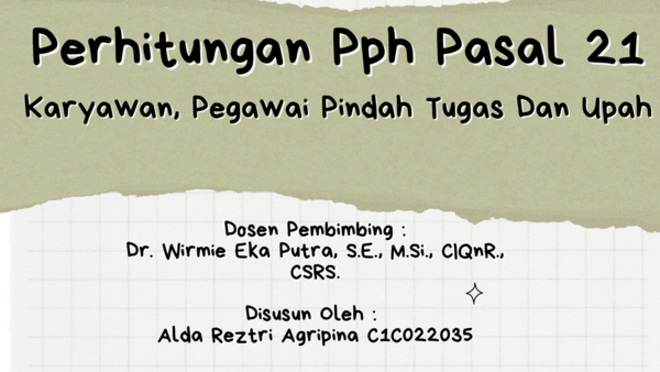 (PDF) Perhitungan Pph Pasal 21 Karyawan, Pegawai Pindah Tugas Dan Upah | ALDA REZTRI AGRIPINA ...
