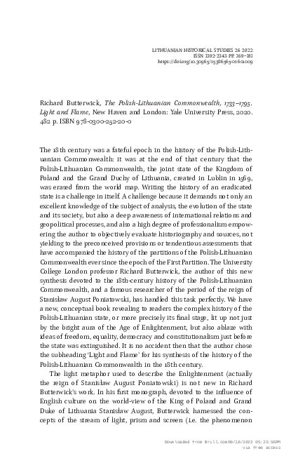 (PDF) Richard Butterwick, The Polish-Lithuanian Commonwealth, 1733–1795 ...