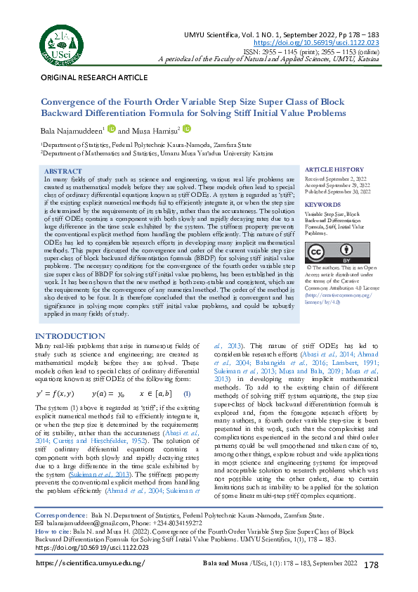 (PDF) Convergence of the Fourth Order Variable Step Size Super Class of ...