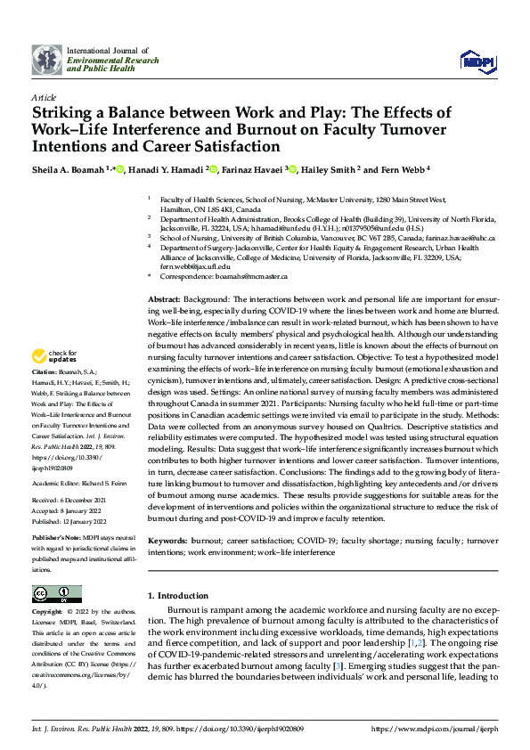 (PDF) Striking a Balance between Work and Play: The Effects of Work ...
