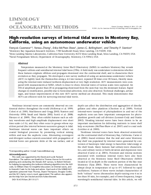 (PDF) High-resolution surveys of internal tidal waves in Monterey Bay ...