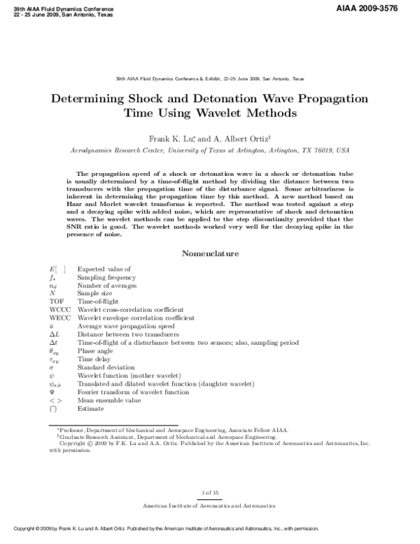 Pdf Determining Shock And Detonation Wave Propagation Time Using