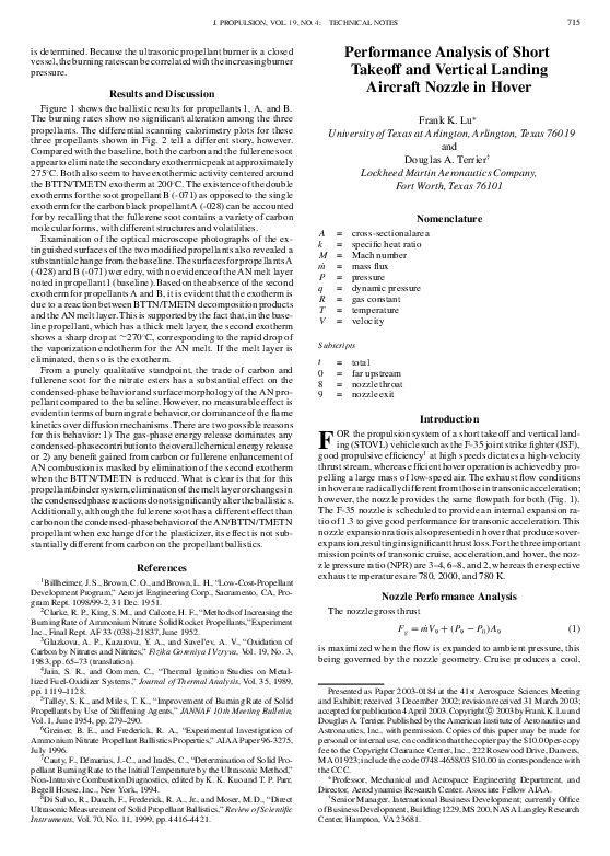 (PDF) Performance Analysis of Short Takeoff and Vertical Landing Aircraft Nozzle in Hover