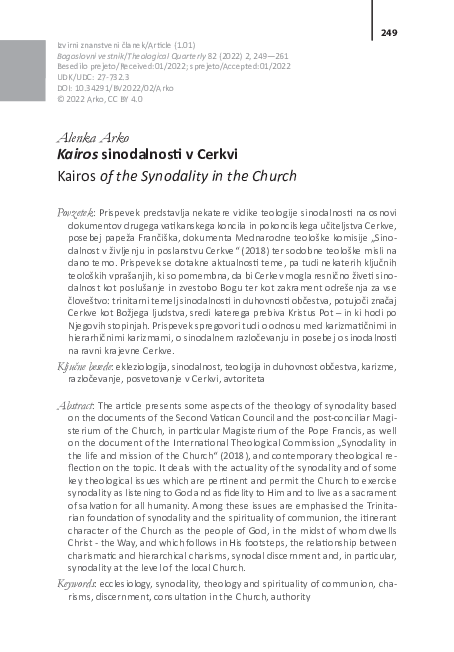 (PDF) Kairos sinodalnosti v Cerkvi