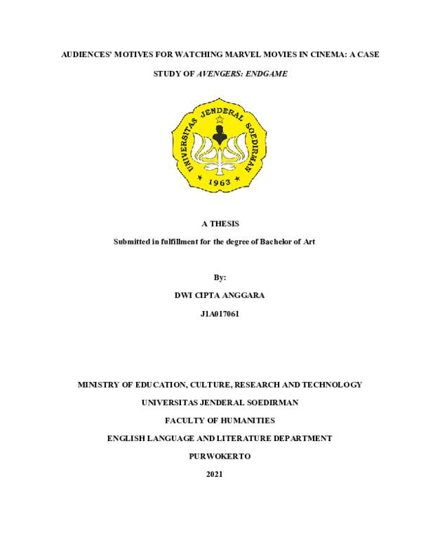 (PDF) Audiences’ Motives for Watching Marvel Movies in Cinema: A Case ...