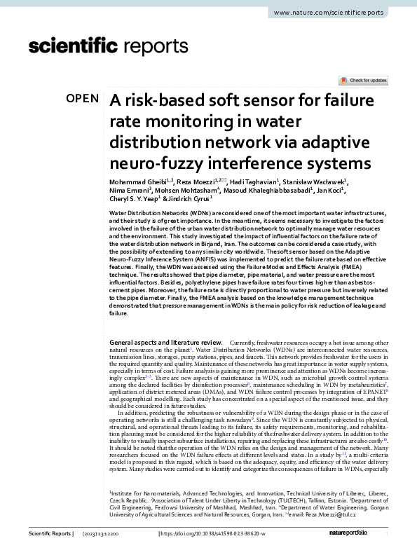 (PDF) A risk-based soft sensor for failure rate monitoring in water distribution network via ...