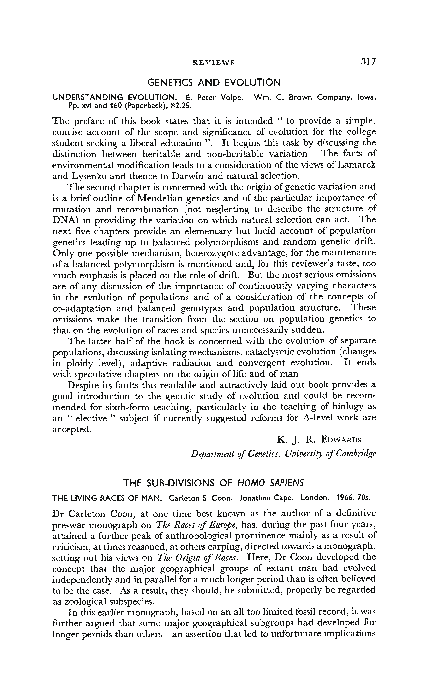 (PDF) Genetics and evolution