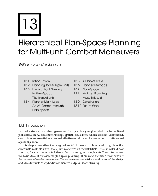 (PDF) Hierarchical Plan-Space Planning for Multi-unit Combat Maneuvers