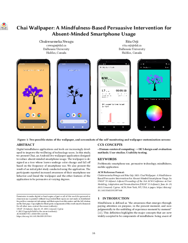 (PDF) Chai Wallpaper: A Mindfulness-Based Persuasive Intervention for ...