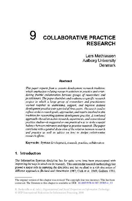 (PDF) Collaborative practice research