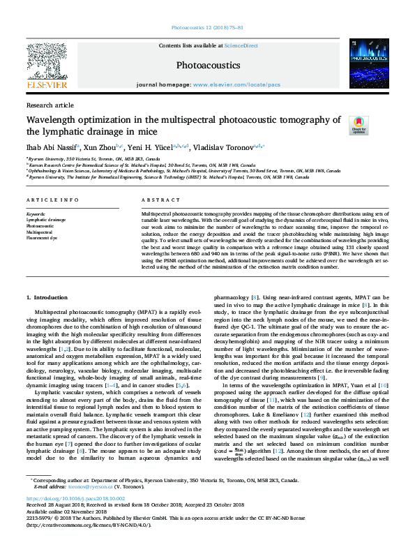 (PDF) Wavelength optimization in the multispectral photoacoustic ...