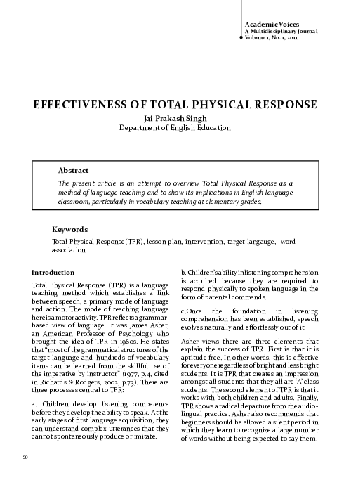 (PDF) Effectiveness of Total Physical Response