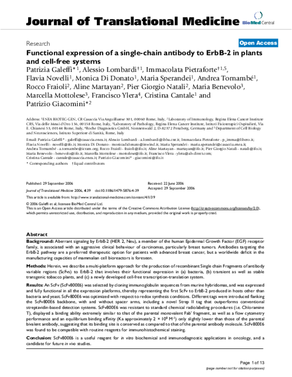 (PDF) Journal of Translational Medicine BioMed Central