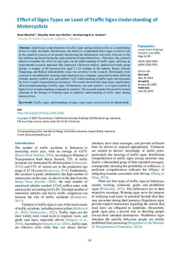 (PDF) Effect of Signs Types on Level of Traffic Signs Understanding of ...