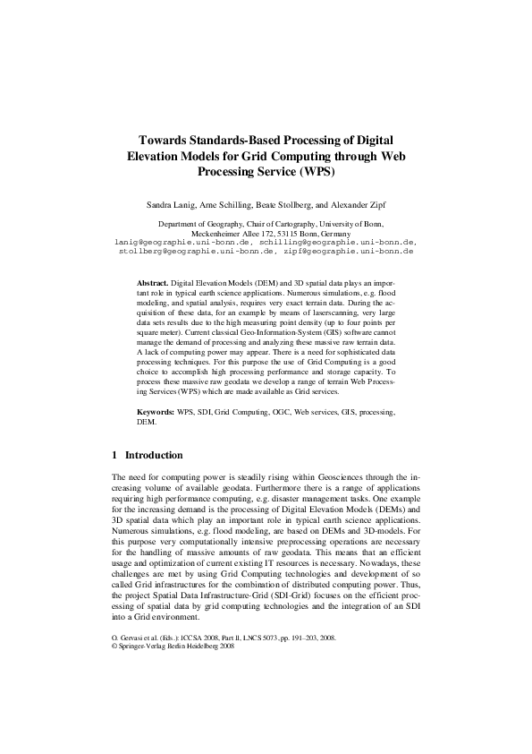 (PDF) Towards Standards-Based Processing of Digital Elevation Models for Grid Computing through ...