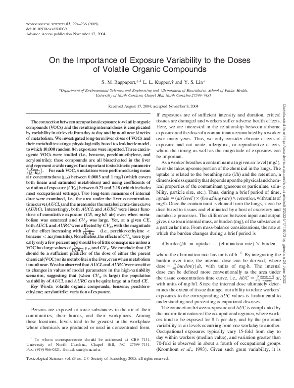 (PDF) On the Importance of Exposure Variability to the Doses of ...