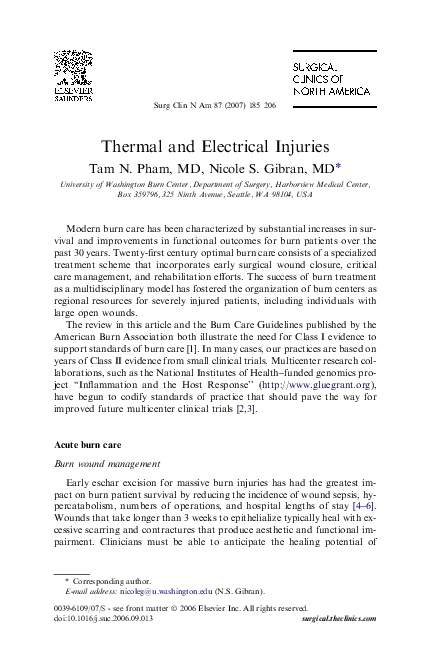 (PDF) Thermal and Electrical Injuries