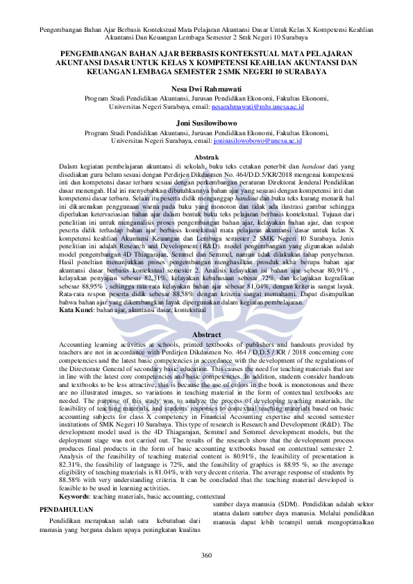 (PDF) Pengembangan Bahan Ajar Berbasis Kontekstual Mata Pelajaran Akuntansi Dasar Untuk Kelas X ...