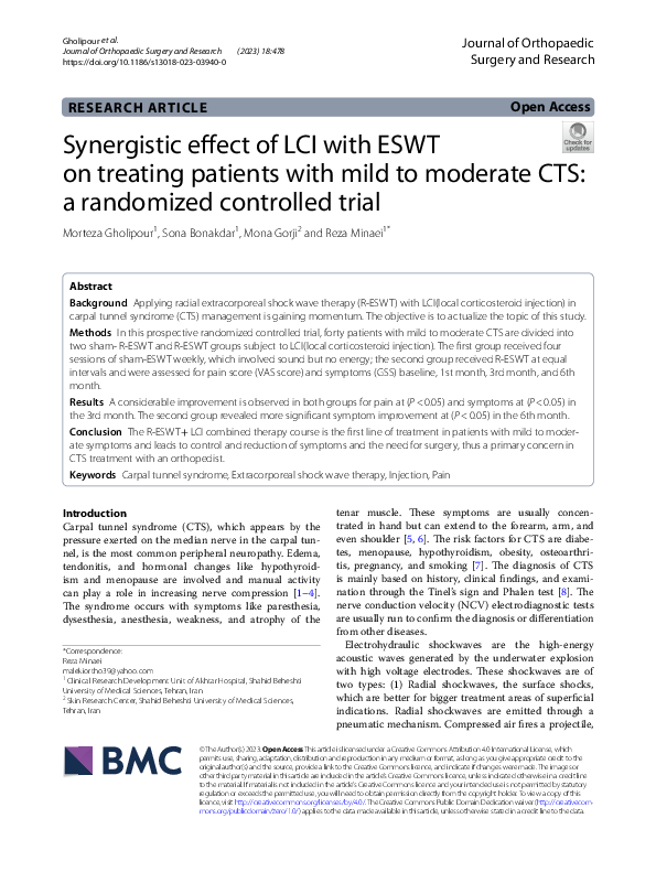 (PDF) Synergistic effect of LCI with ESWT on treating patients with ...