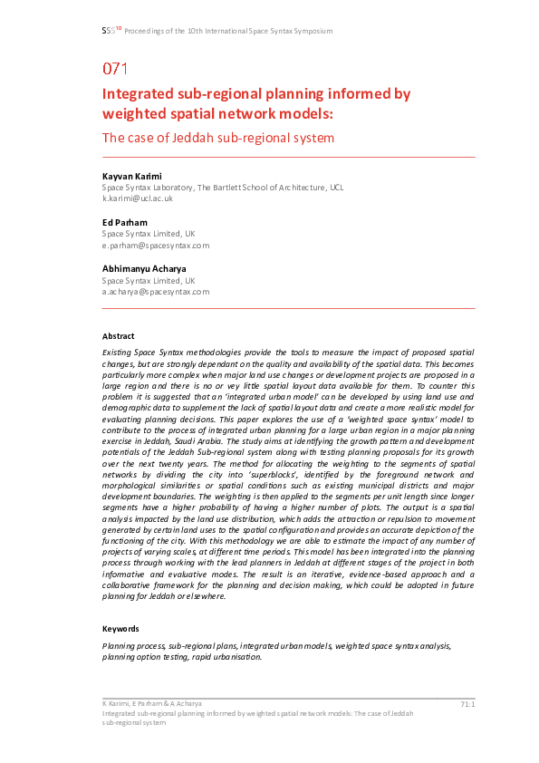 (PDF) Integrated sub-regional planning informed by weighted spatial ...