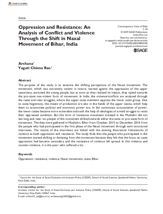 (PDF) Oppression and Resistance: An Analysis of Conflict and Violence ...