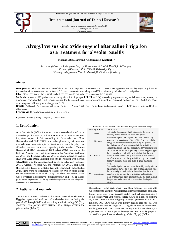 (PDF) Alvogyl versus zinc oxide eugenol after saline irrigation as a ...