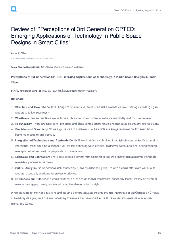 (PDF) Review of: "Perceptions of 3rd Generation CPTED: Emerging ...