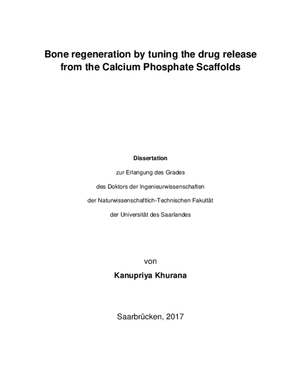 (PDF) Bone regeneration by tuning the drug release from the calcium phosphate scaffolds