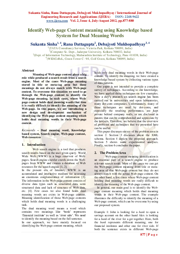 (PDF) Identify Web-page Content meaning using Knowledge based System ...