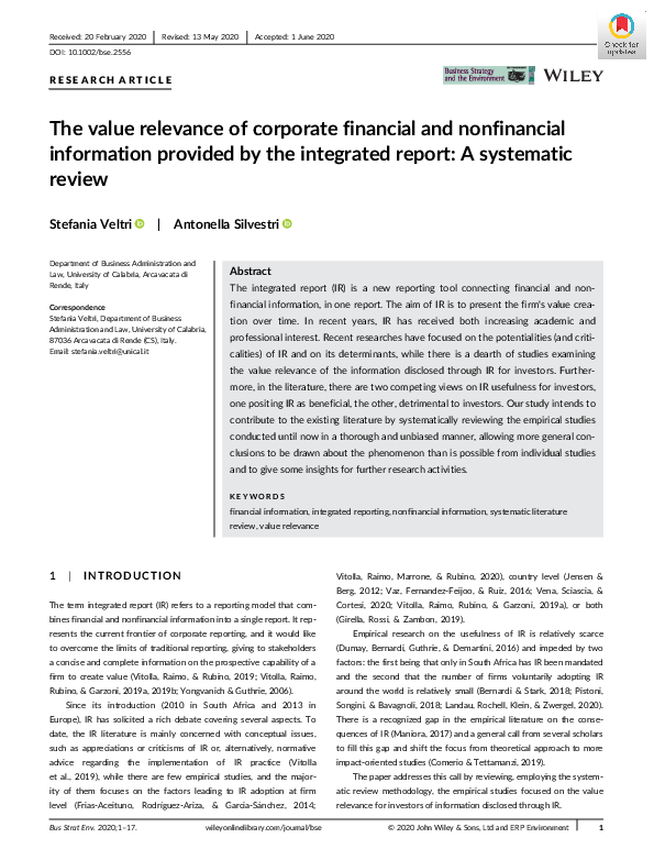 (PDF) The value relevance of corporate financial and nonfinancial ...