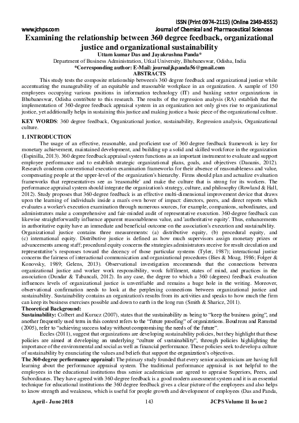 (PDF) Examining the relationship between 360 degree feedback, organizational justice and ...