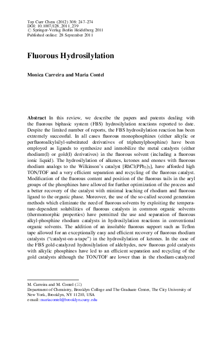 (PDF) Fluorous Hydrosilylation