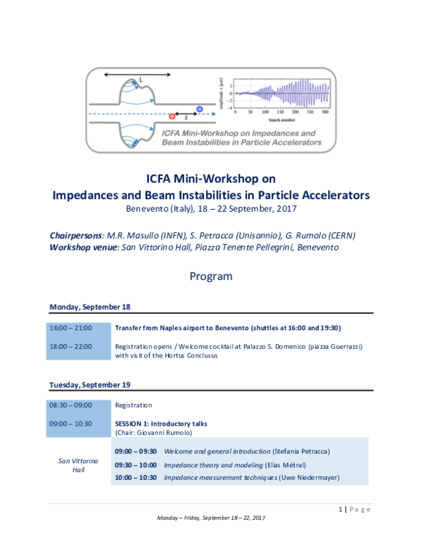 (PDF) A General Overview on the 2017 ICFA Mini-Workshop on Impedances ...