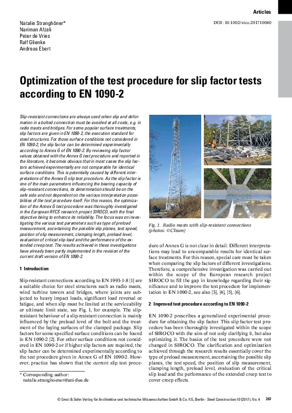 (PDF) Optimization of the test procedure for slip factor tests ...