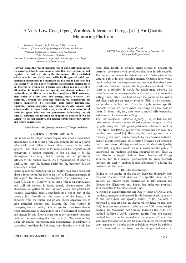 Pdf A Very Low Cost Open Wireless Internet Of Things Iot Air