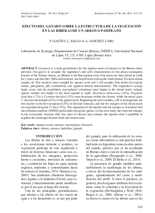 (PDF) Efecto del ganado sobre la estructura de la vegetación en las ...