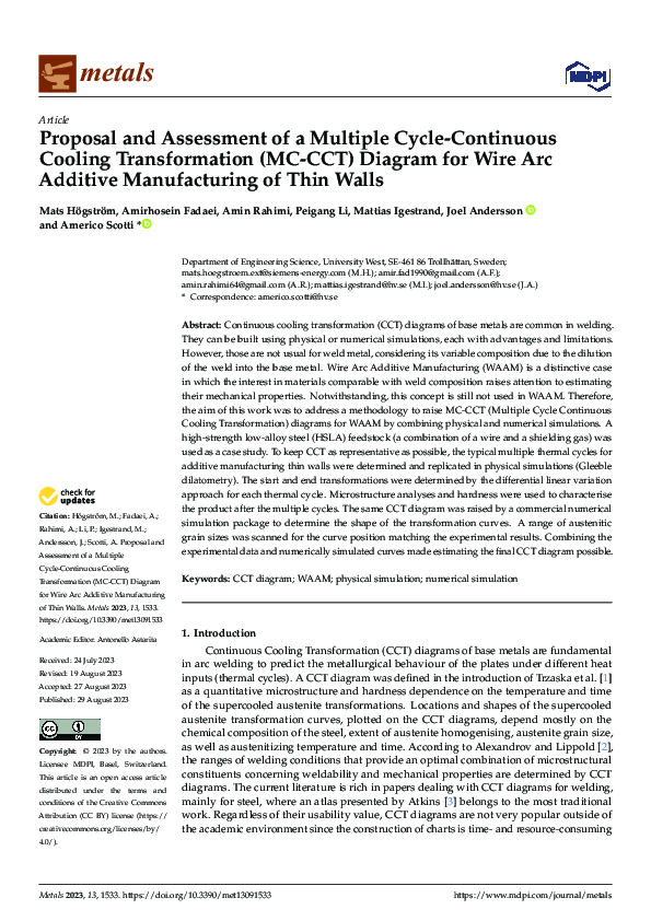 (PDF) Proposal and Assessment of a Multiple Cycle-Continuous Cooling ...