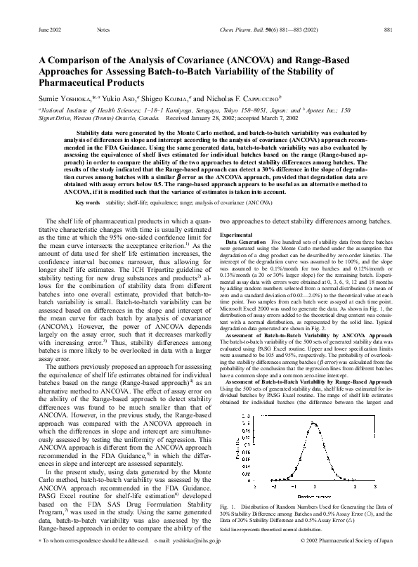 (PDF) A Comparison of the Analysis of Covariance (ANCOVA) and Range ...