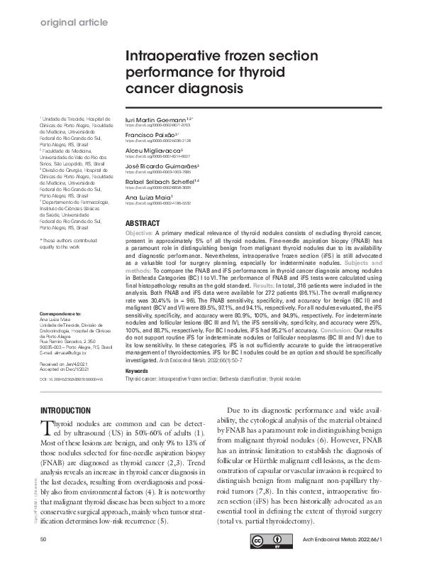 (PDF) Intraoperative frozen section performance for thyroid cancer ...