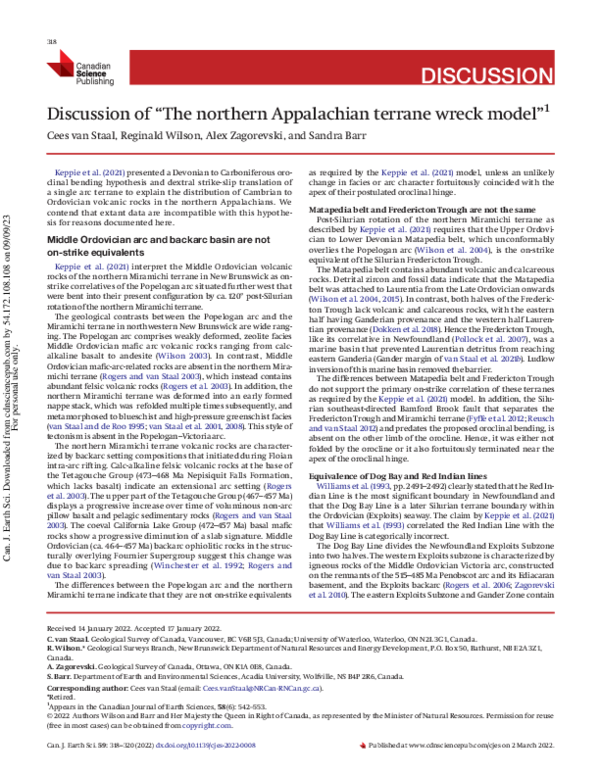 (PDF) A Discussion of the northern Appalachian terrane wreck model by ...