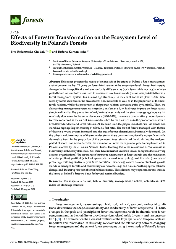 (PDF) Effects of Forestry Transformation on the Ecosystem Level of ...