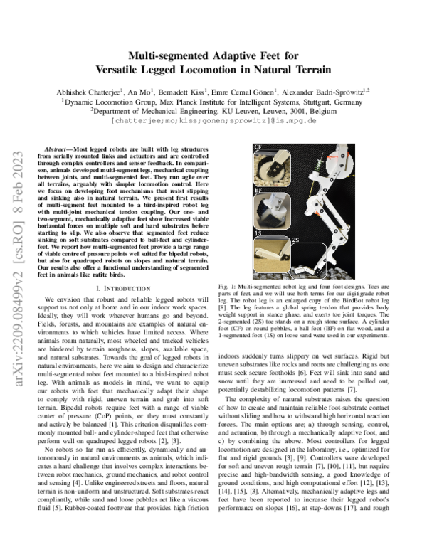 (PDF) Multi-segmented Adaptive Feet for Versatile Legged Locomotion in ...