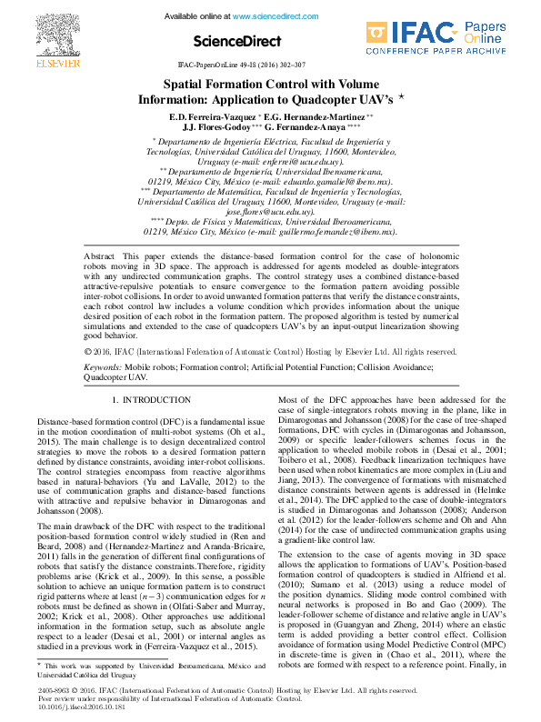 (PDF) Spatial Formation Control with Volume Information: Application to ...