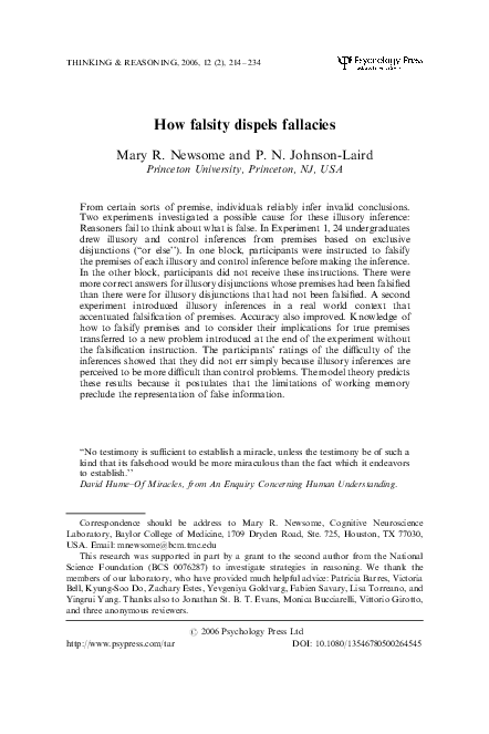 (PDF) How falsity dispels fallacies